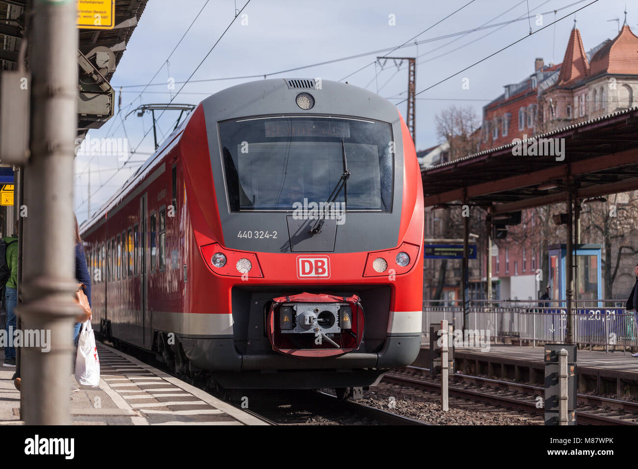 FUERTH / GERMANY - MARCH 11, 2018: RE Regional Express train from ...