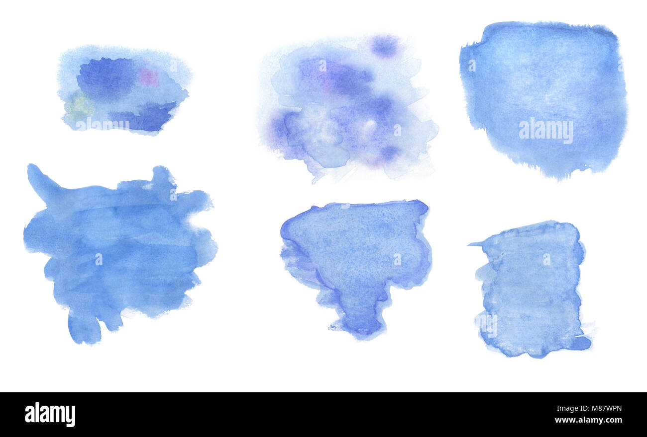 watercolor spots / splashes isolated on white. hand drawn illustration ...