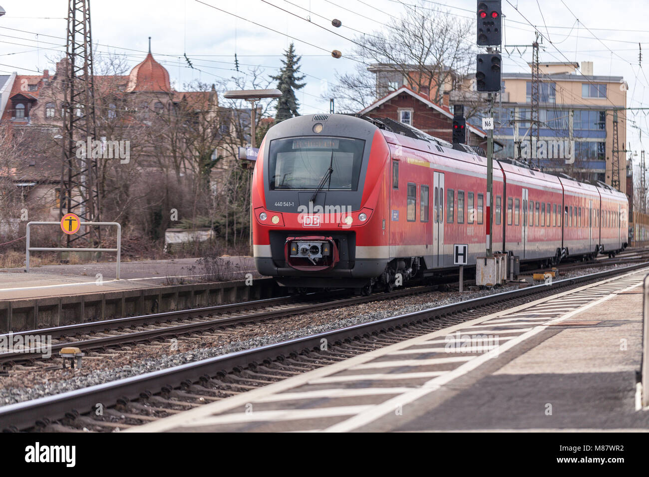 FUERTH / GERMANY - MARCH 11, 2018: RE Regional Express train from ...