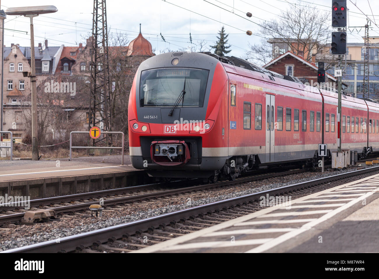 FUERTH / GERMANY - MARCH 11, 2018: RE Regional Express train from ...