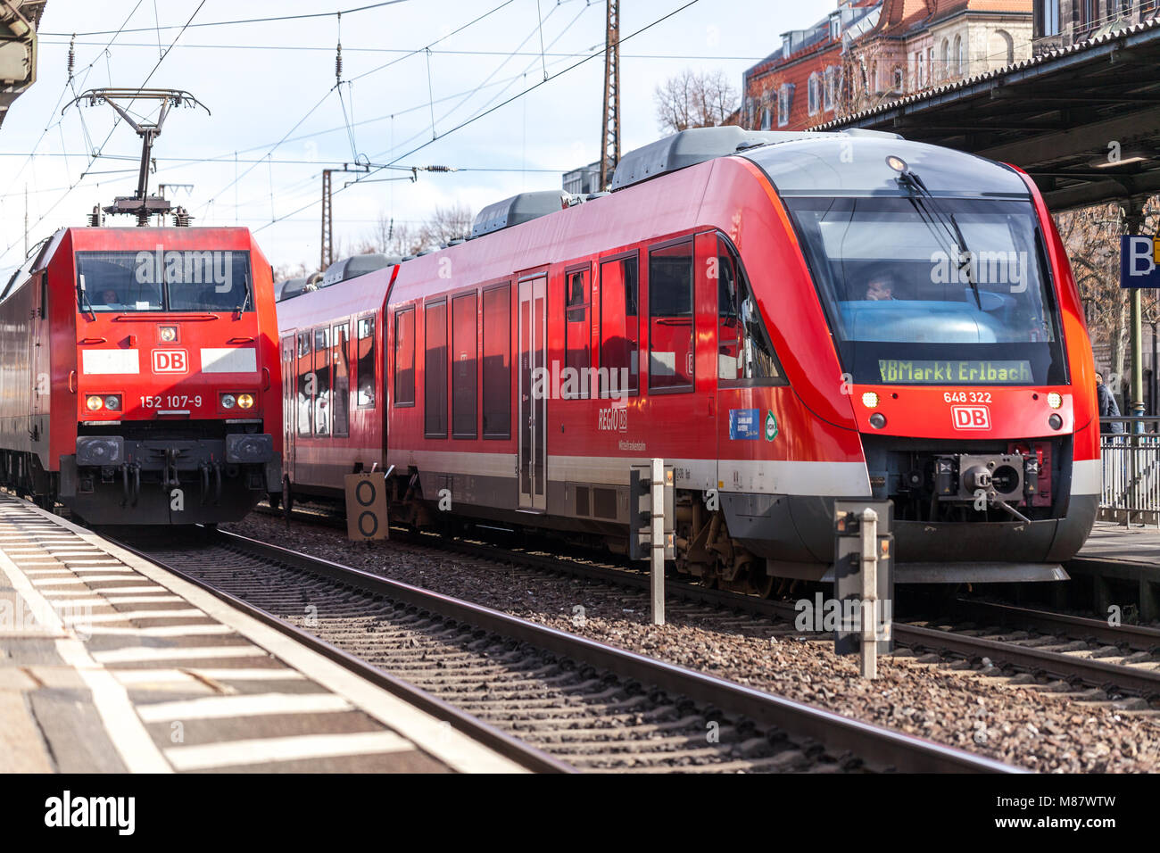FUERTH / GERMANY - MARCH 11, 2018: RE Regional Express train from ...