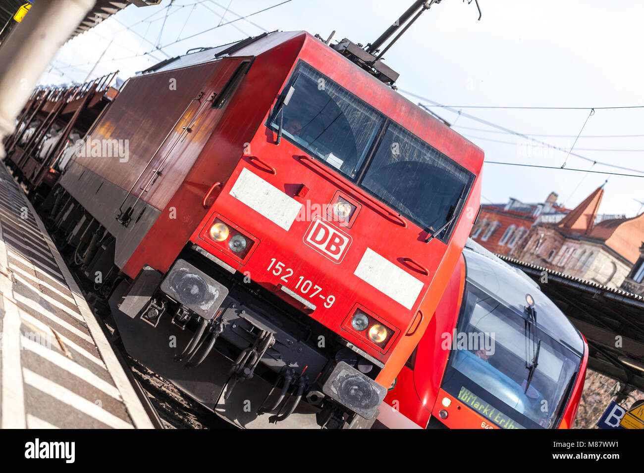 FUERTH / GERMANY - MARCH 11, 2018: RE Regional Express train from ...
