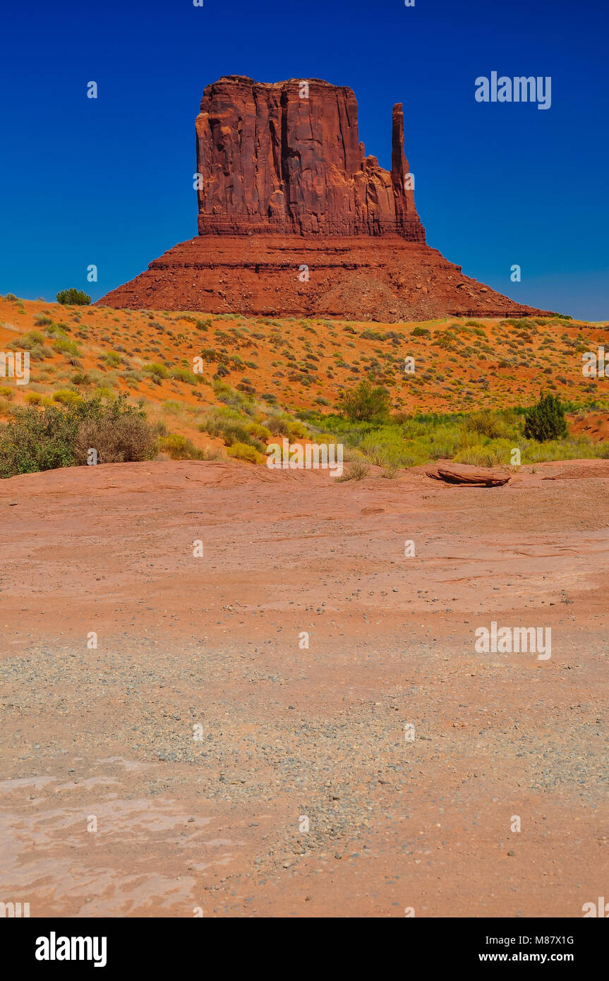 The West Mitten Butte, rock formation, in Monument Valley, Arizona ...