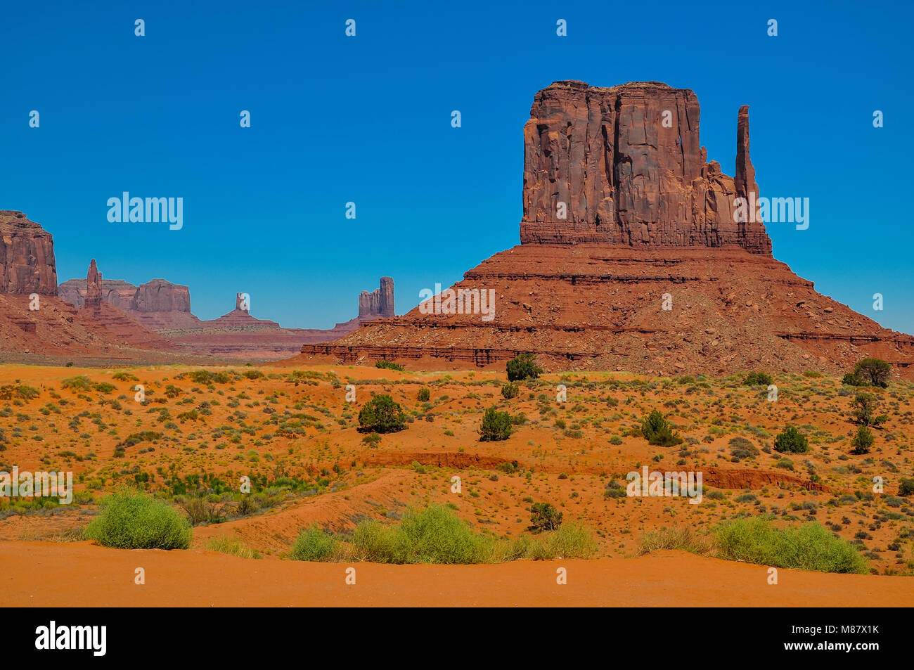 The West Mitten Butte, rock formation, in Monument Valley, Arizona ...