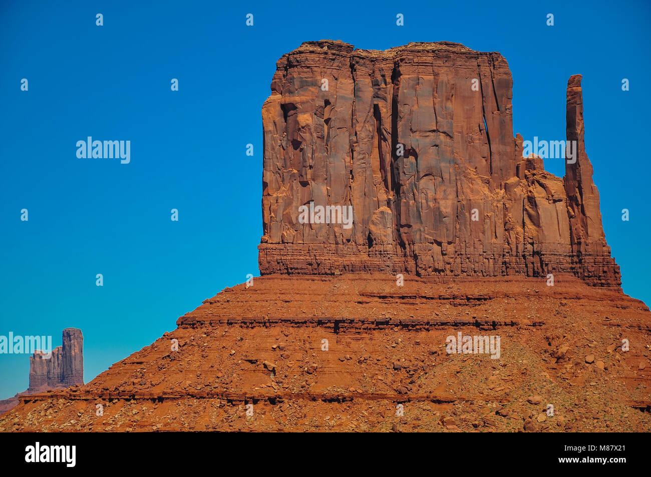 The West Mitten Butte, rock formation, in Monument Valley, Arizona ...