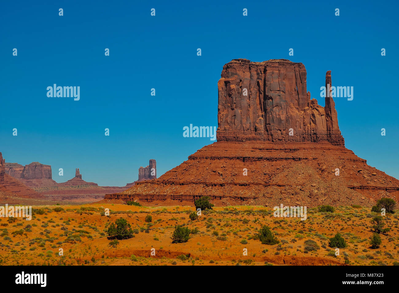 The West Mitten Butte, rock formation, in Monument Valley, Arizona ...