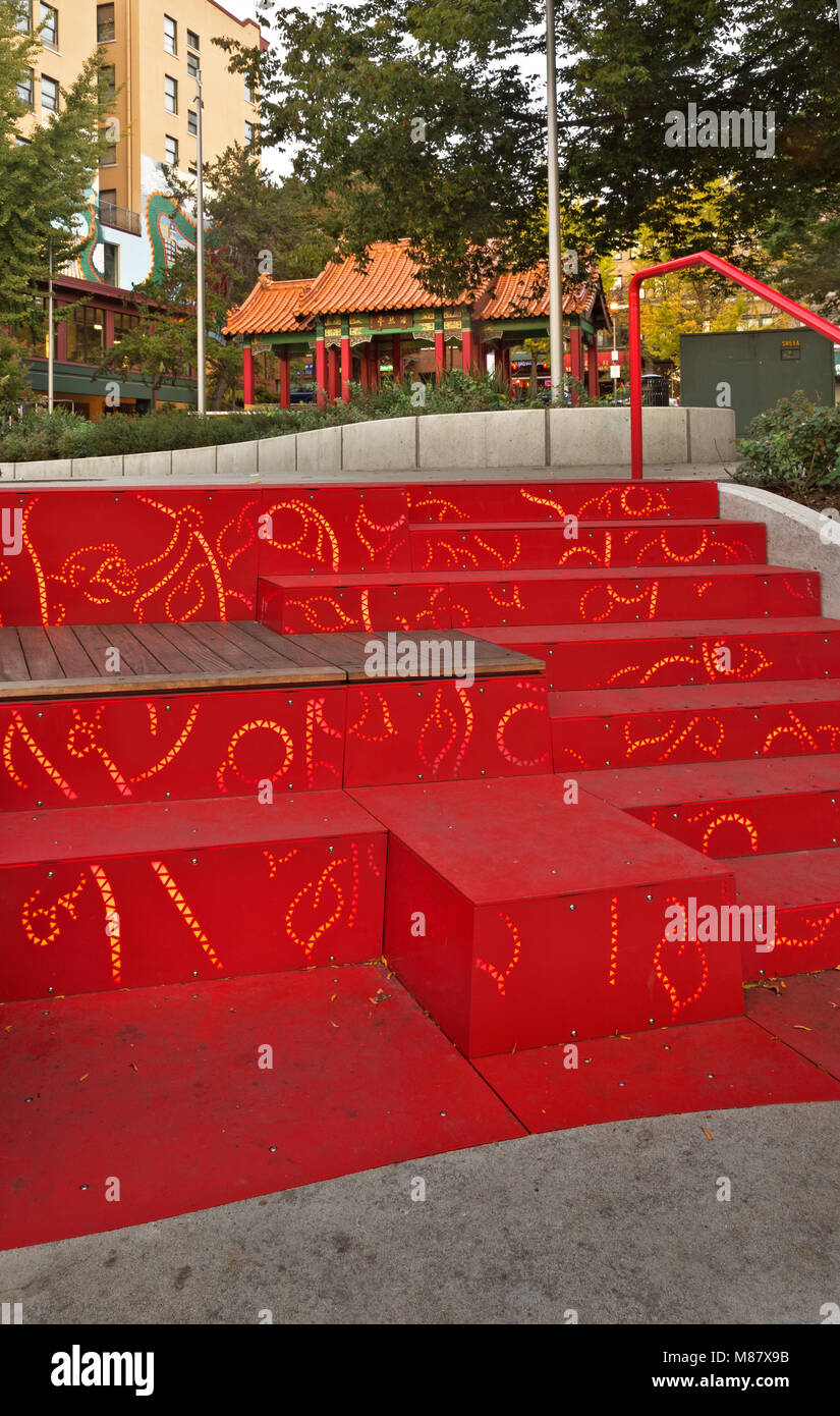 WA13847-00...WASHINGTON - Light sculptured steps honoring the monkey ...