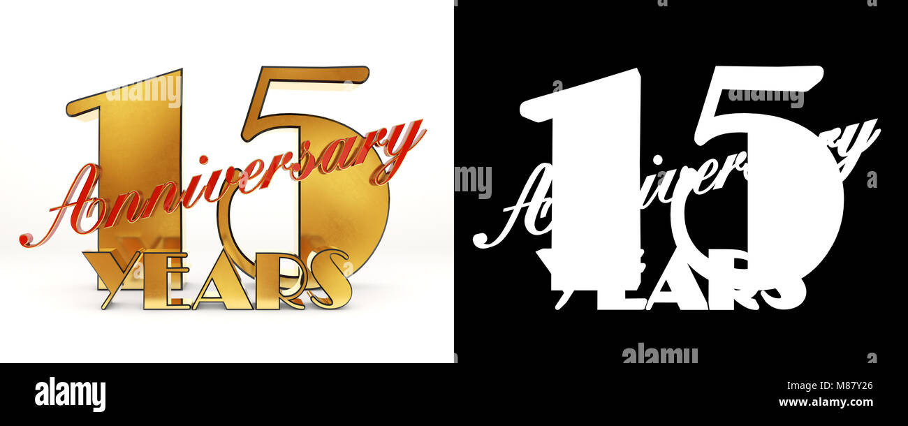 Golden number fifteen (number 15) and the word "years" against the ...