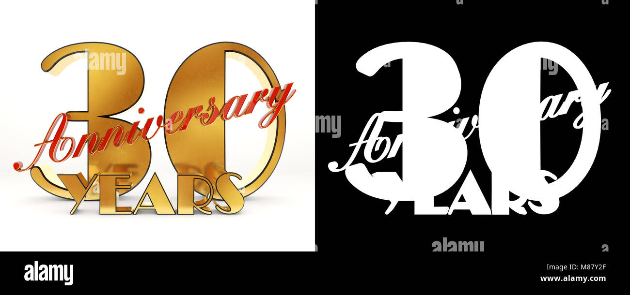 Golden number thirty (number 30) and the word "years" against the ...
