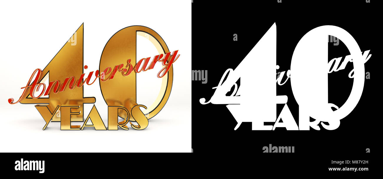 Golden number forty (number 40) and the word "years" against the ...