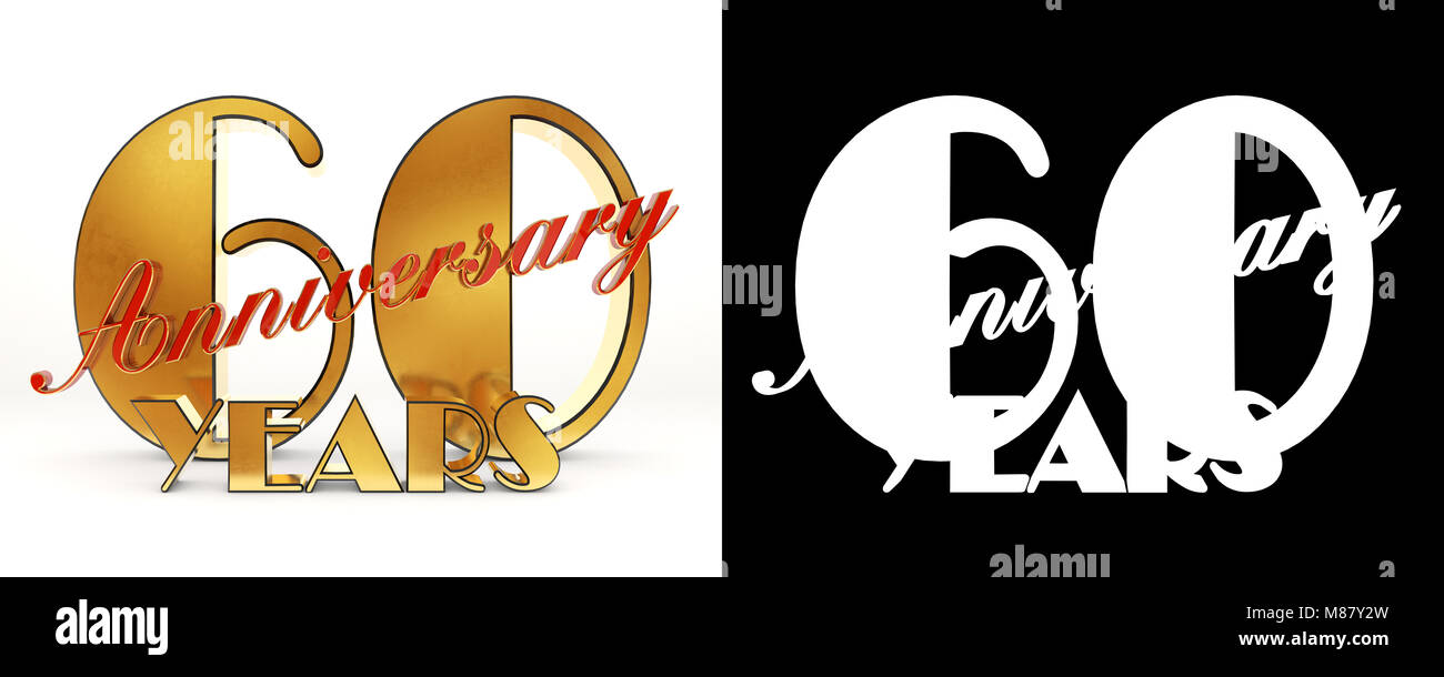 3d number 60 gold hi-res stock photography and images - Alamy