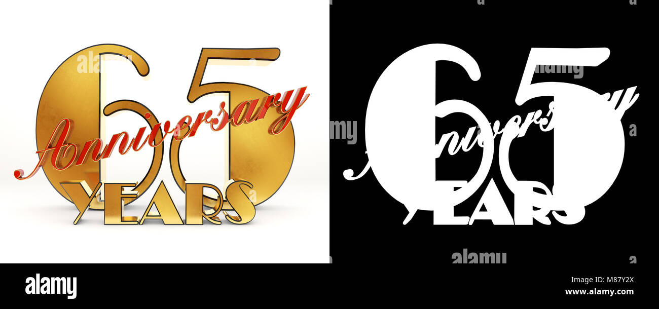 Golden number sixty five (number 65) and the word "years" against the ...