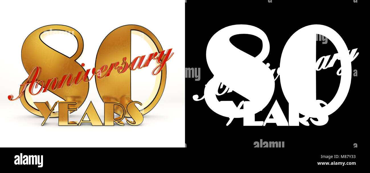 Golden number eighty (number 80) and the word "years" against the ...