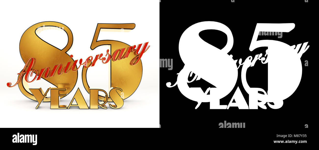 Golden number eighty five (number 85) and the word "years" against the ...