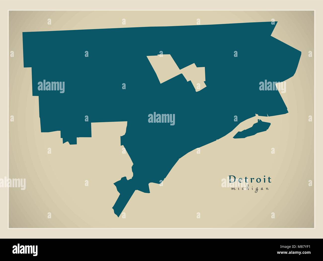 Detroit michigan map hi-res stock photography and images - Alamy