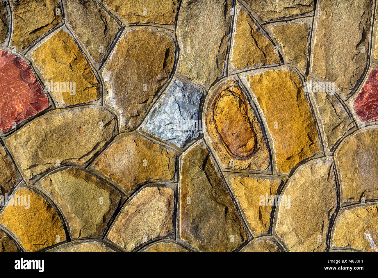 Different sizes of sand stones. Stone wall pattern background Stock ...