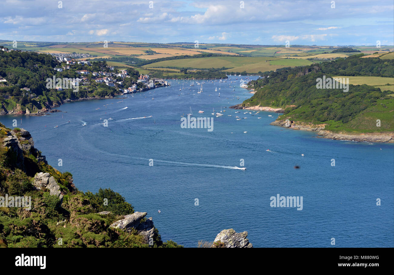 View of the Salcombe - Kingsbridge estuary South Devon Stock Photo - Alamy