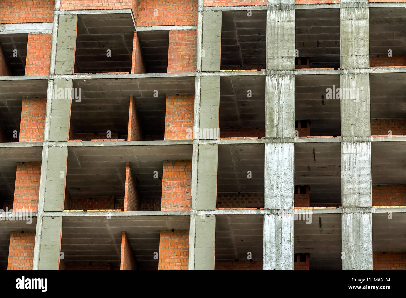 Close-up detail view of a new modern residential house building ...