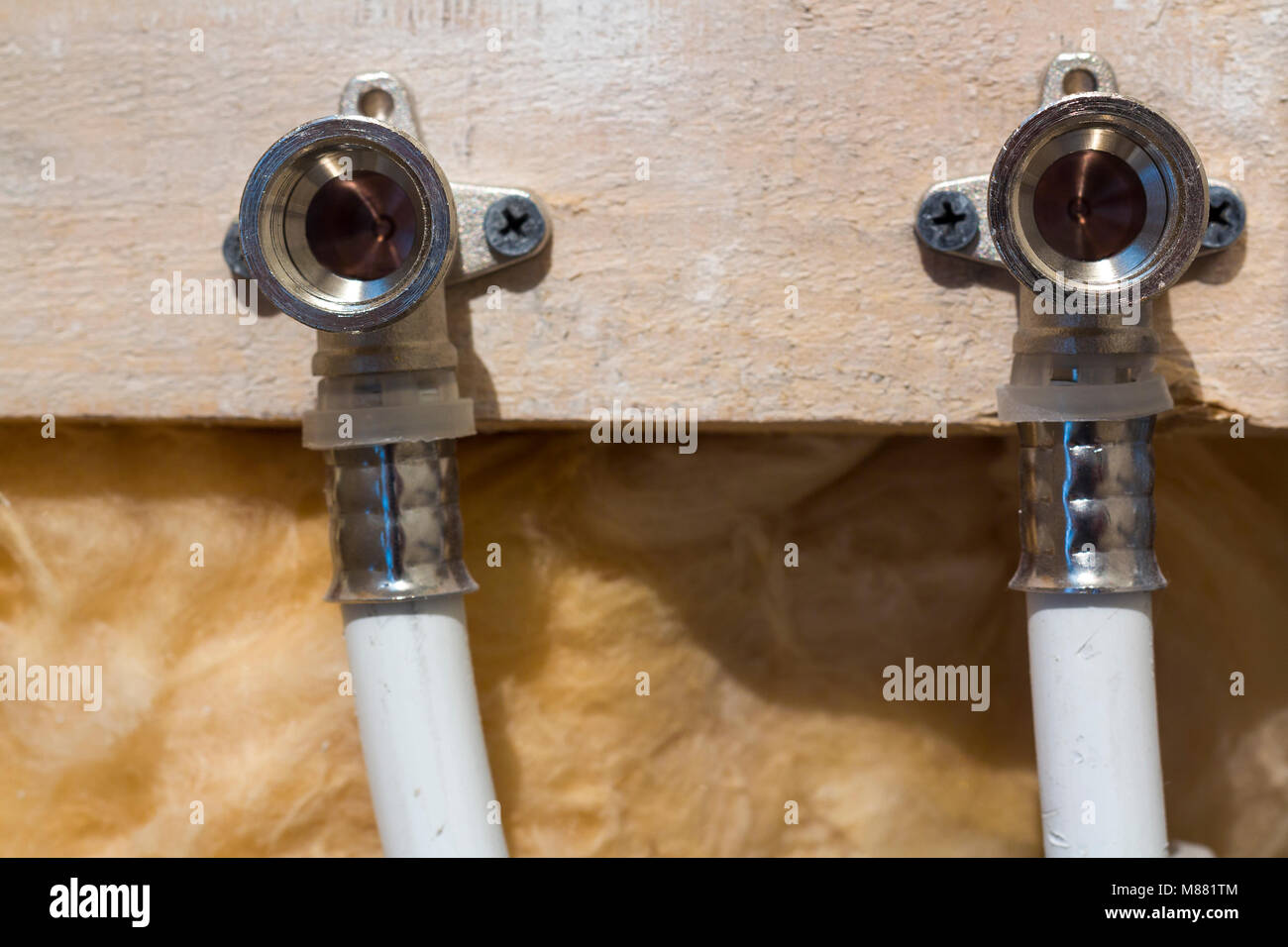 Water pipes made of polypropylene in the wall, plumbing in the house ...