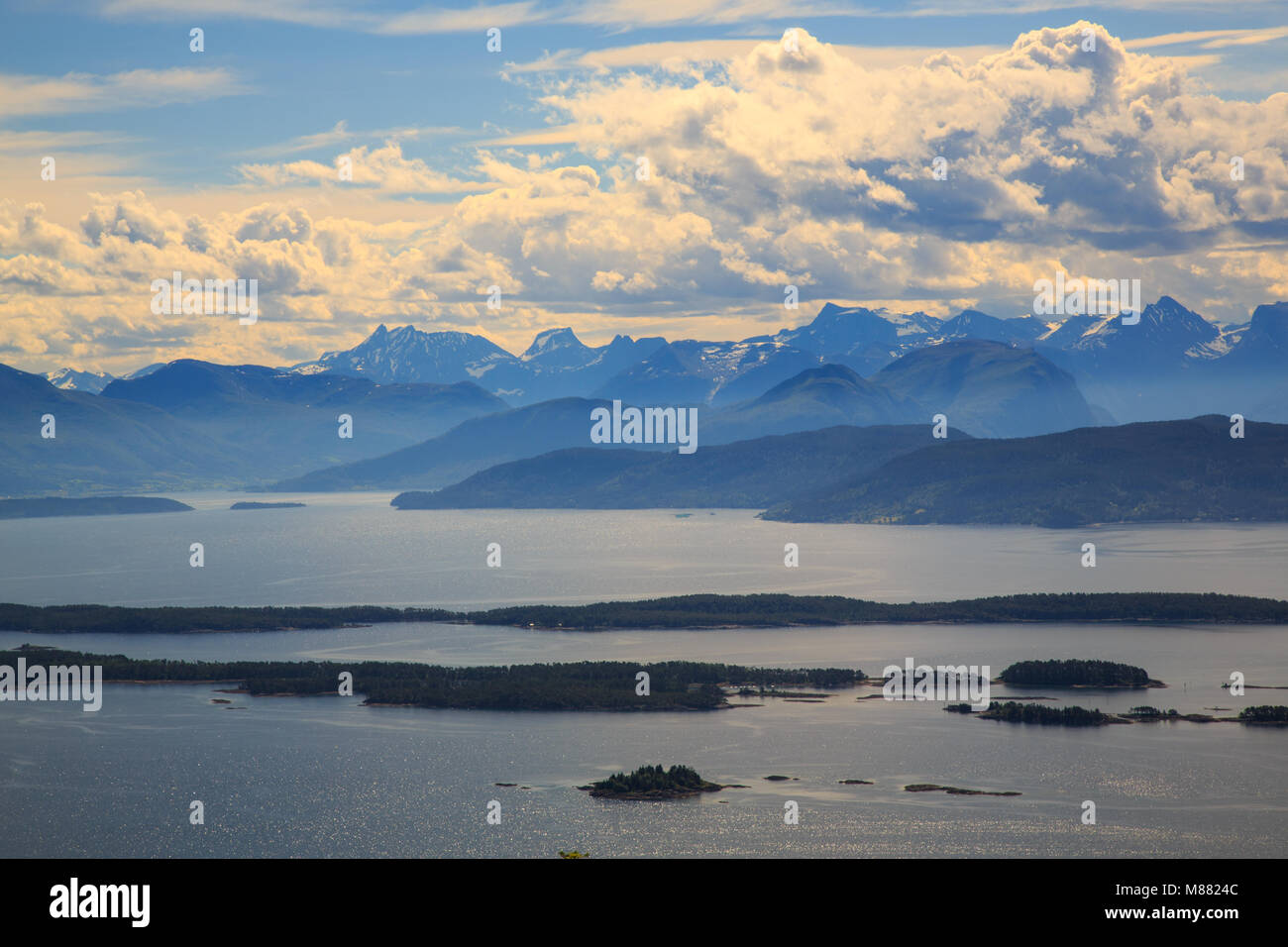 View of 'Molde panorama' taken from Varden viewpoint - showing the ...
