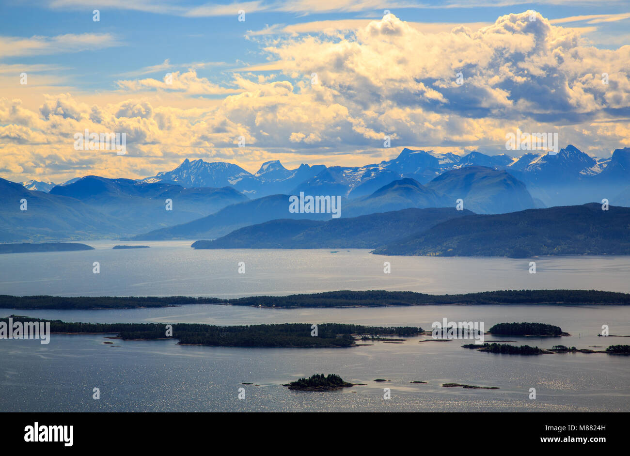 View of 'Molde panorama' taken from Varden viewpoint - showing the ...