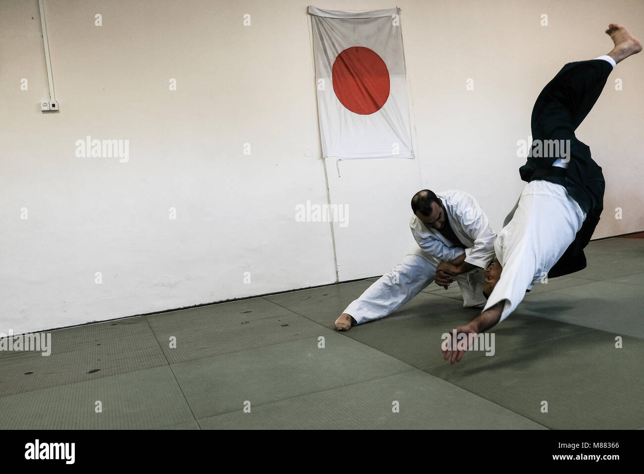 Jerusalem, Israel. 15th March, 2018. Sensei ITZIK ASLAN (black bottoms ...