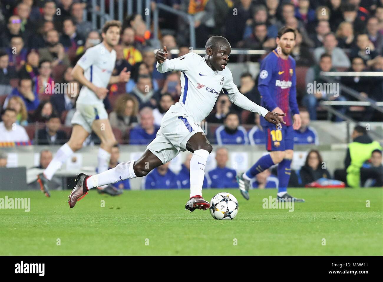Barcelona, Spain. 14th March, 2018. N'Golo Kanté during the UEFA ...