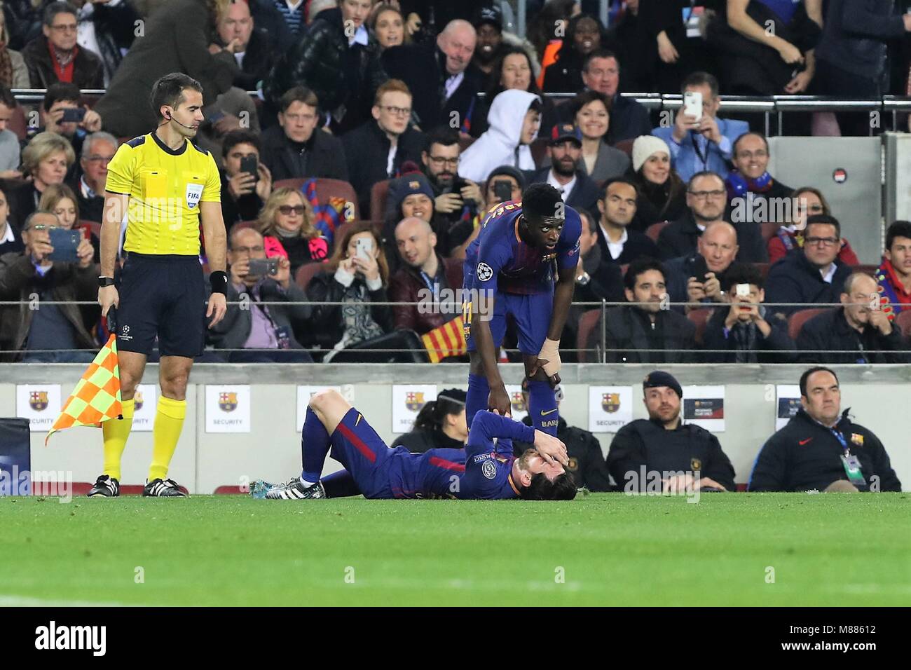 Barcelona, Spain. 14th March, 2018. Lionel Messi and Ousmane Dembele ...