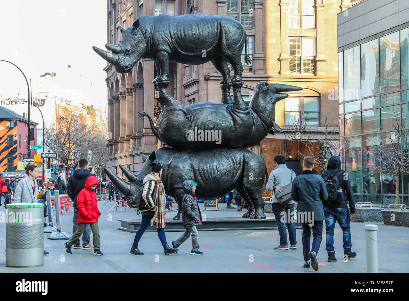 'The Last Three,' billed as the world's largest rhino sculpture by ...