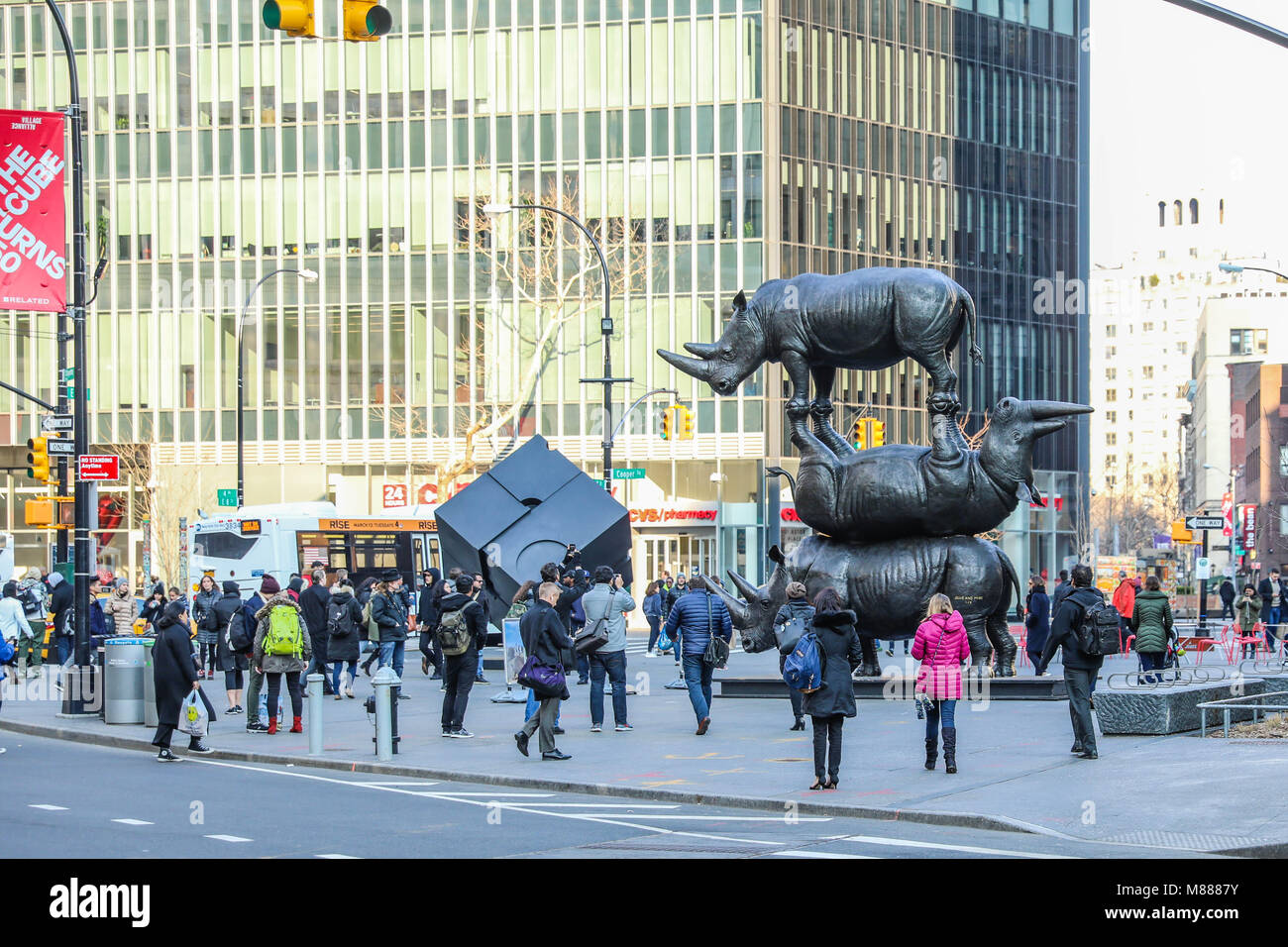 'The Last Three,' billed as the world's largest rhino sculpture by ...