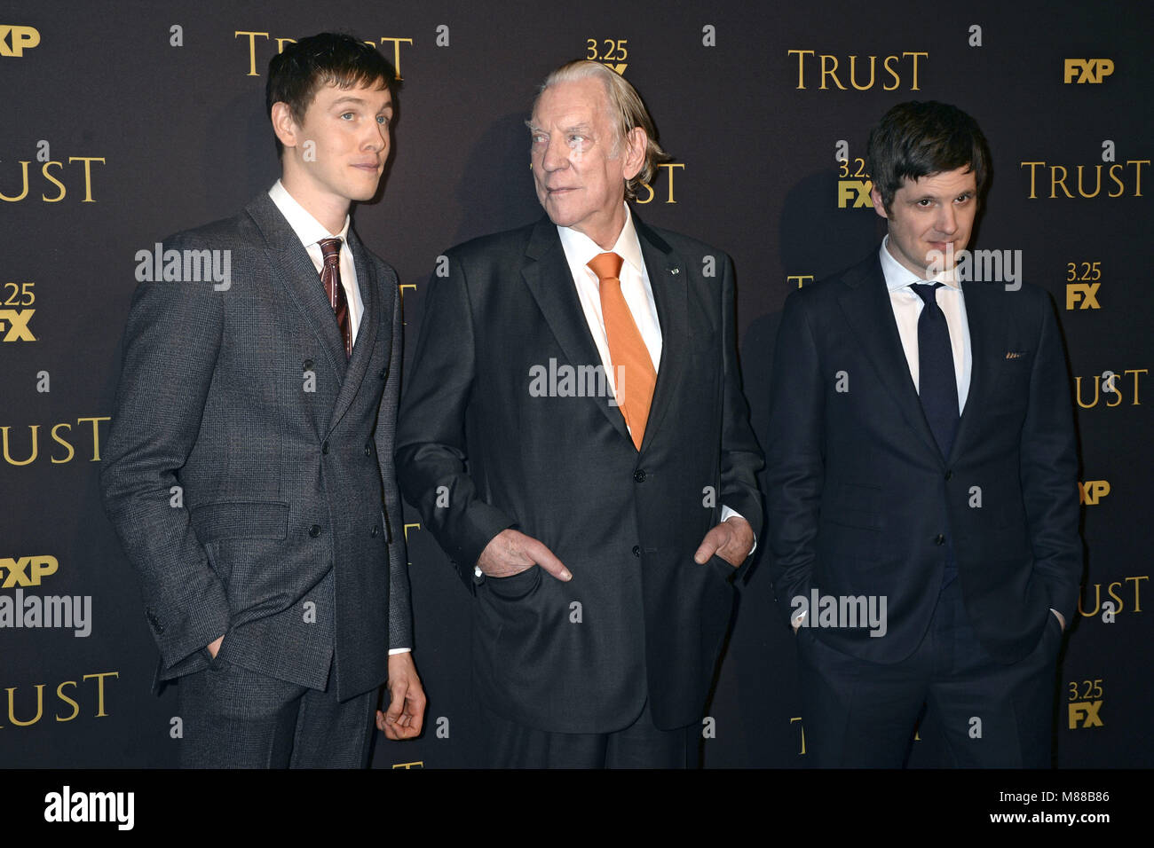 New York City. 14th Mar, 2018. Harris Dickinson, Donald Sutherland and ...