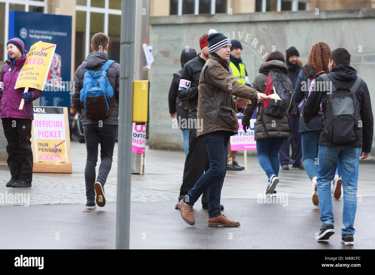 Edinburgh, UK. 16th Mar, 2018. Staff of the university member of UCU ...