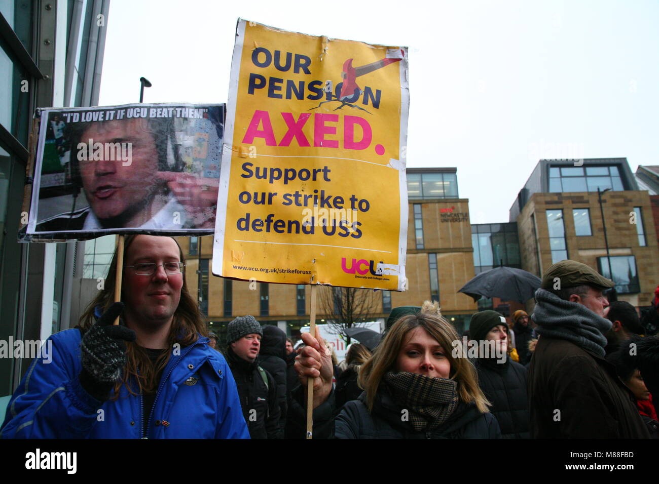 Newcastle, UK. University lecturers strike final day of strike rally at ...