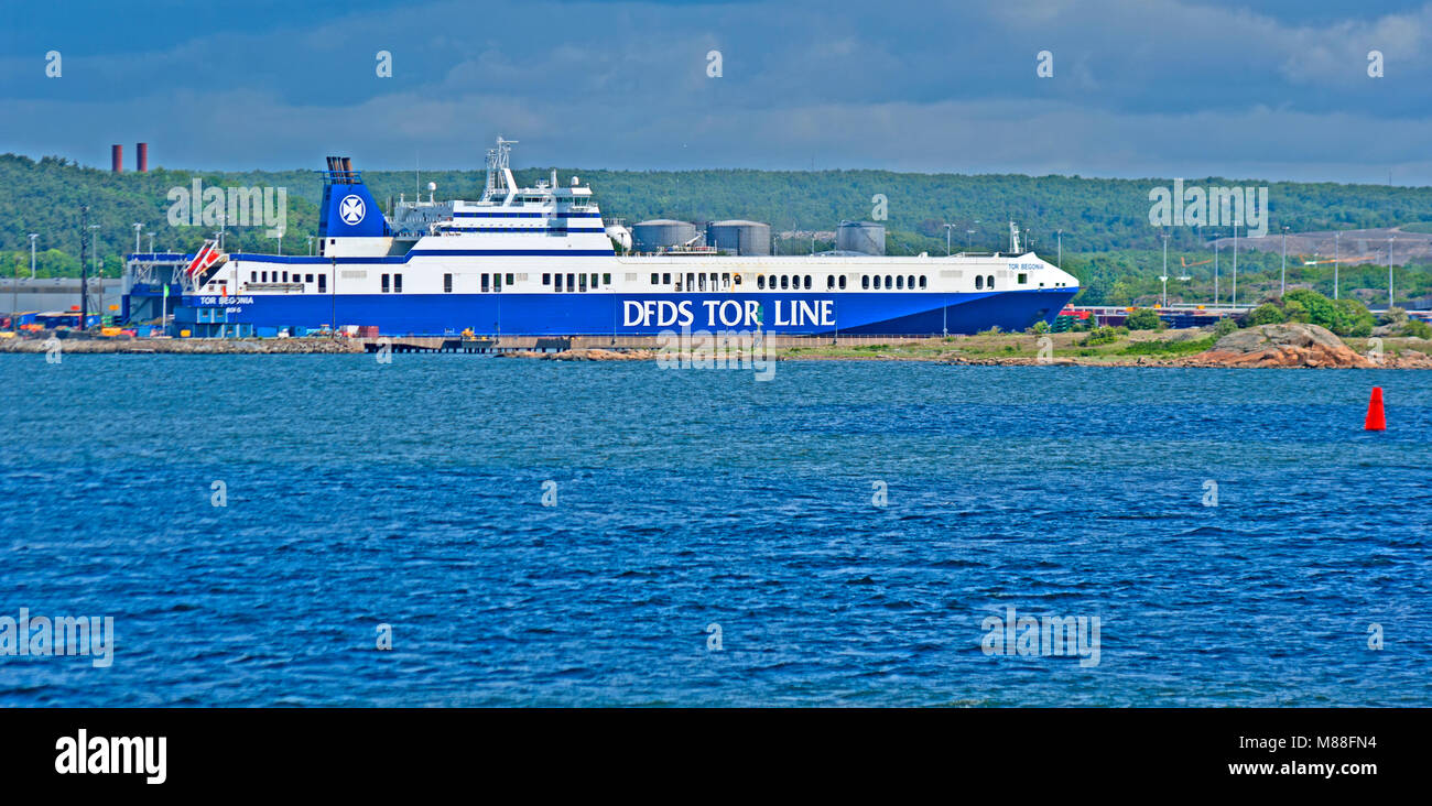 Gothenburg Port, Gota River Dfds Tor Line Ferry, Sweden, Scandinavia ...