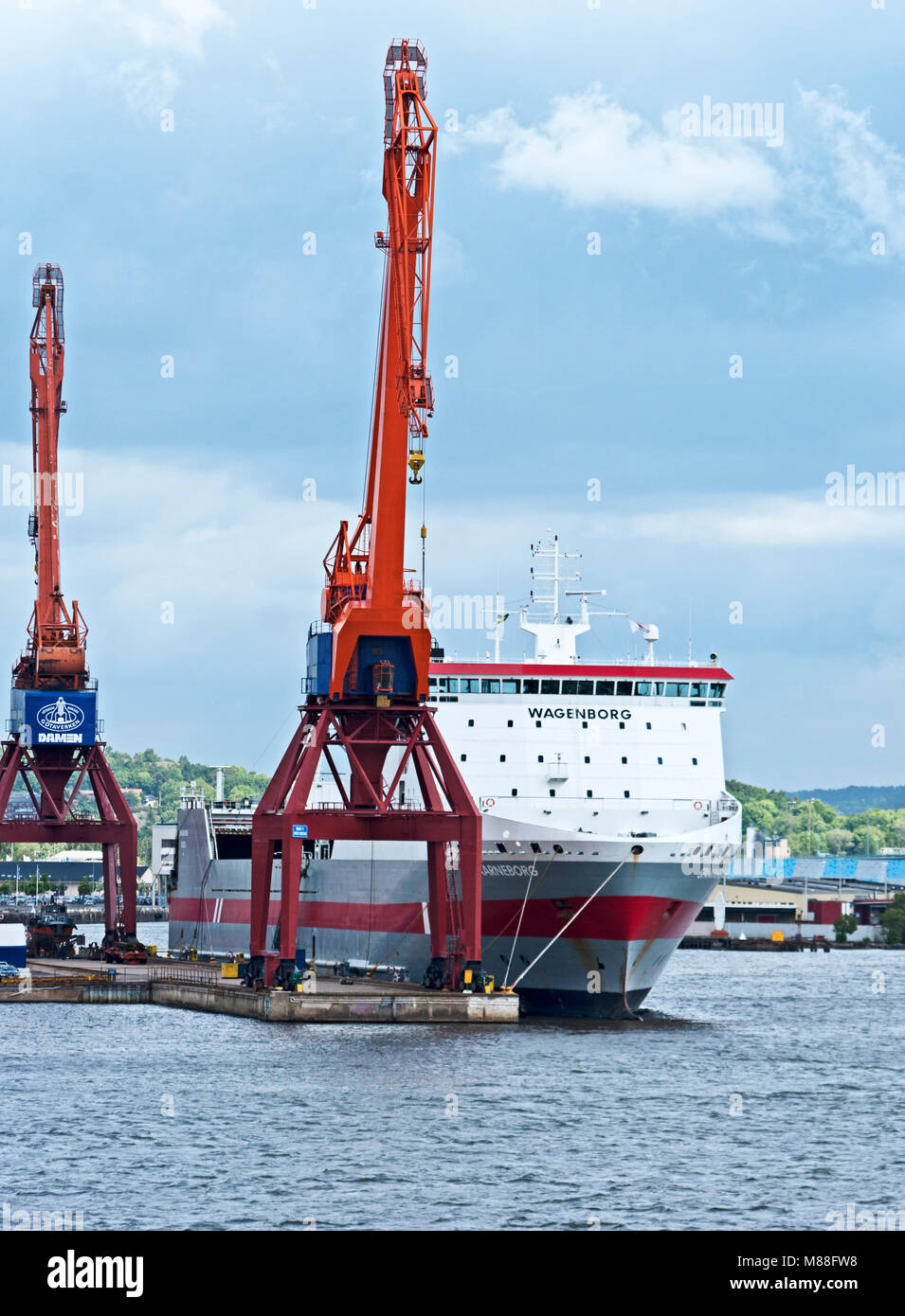 Gothenburg Port Cargo Ship Docked, Gota River, Sweden Stock Photo - Alamy