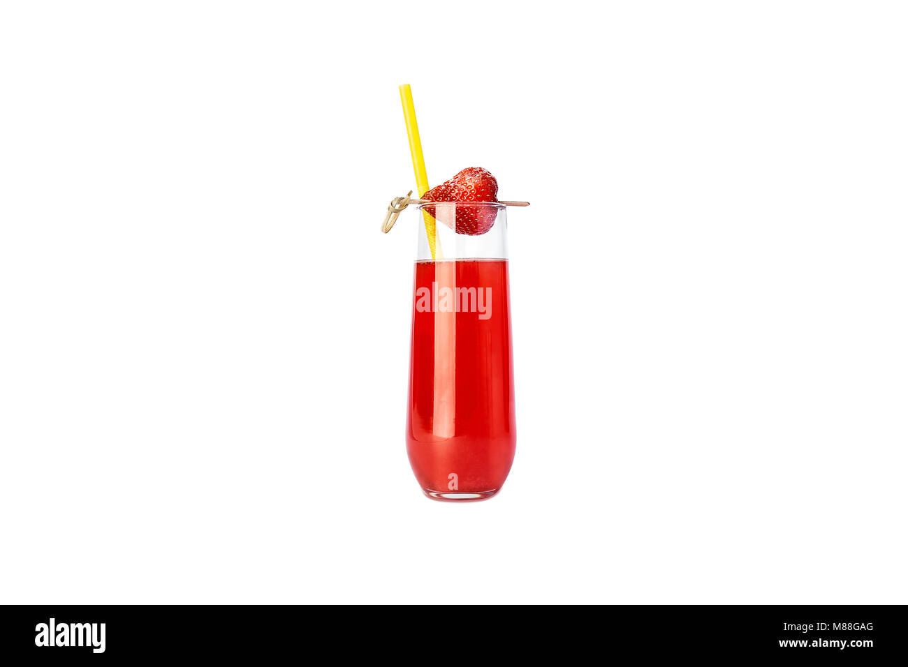 Strawberry drink with straw Stock Photo - Alamy