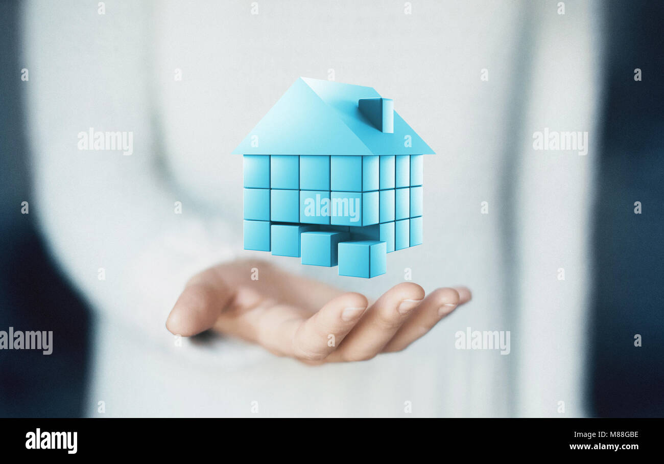 Hand businessman house hi-res stock photography and images - Alamy