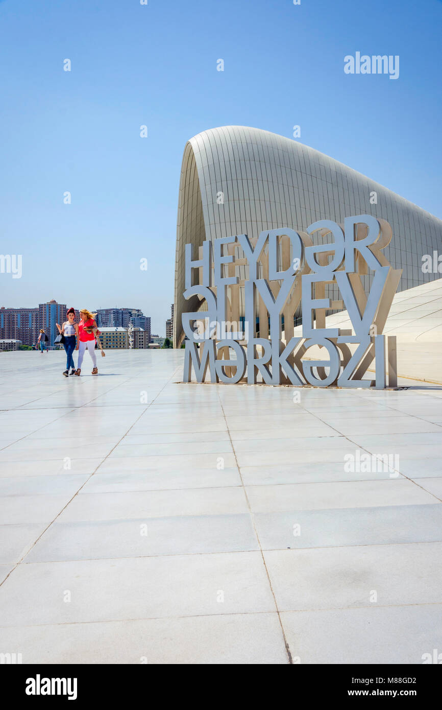BAKU, AZERBAIJAN - MAY 27: Heydar Aliyev center, famous architectural ...