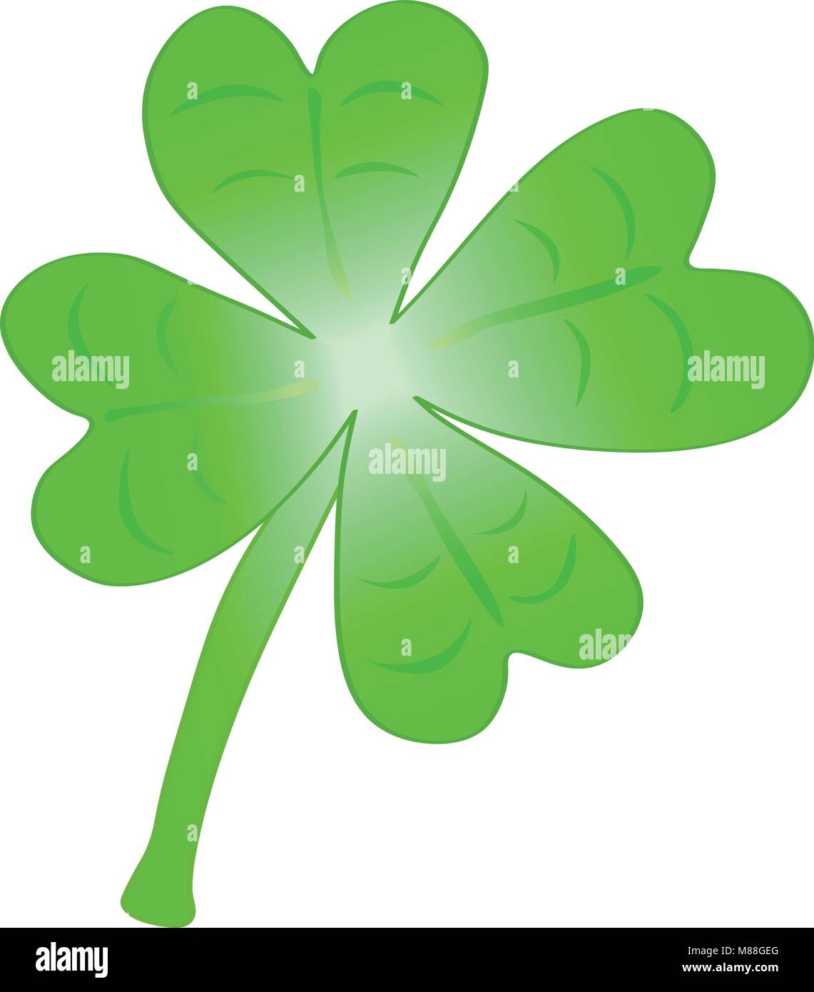 Vector Illustration - Beautifull light green cloverleaf with four leafs ...