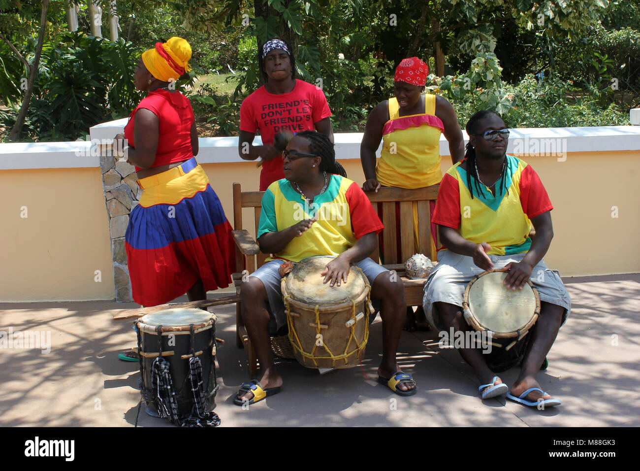 Native Colombian group doing traditional dance at Cartagena de Indias ...