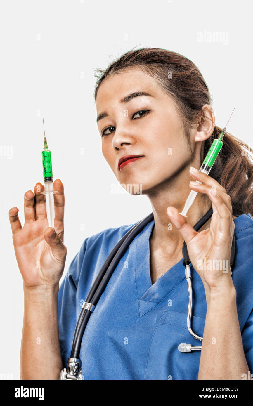 Mad doctor syringe hi-res stock photography and images - Alamy