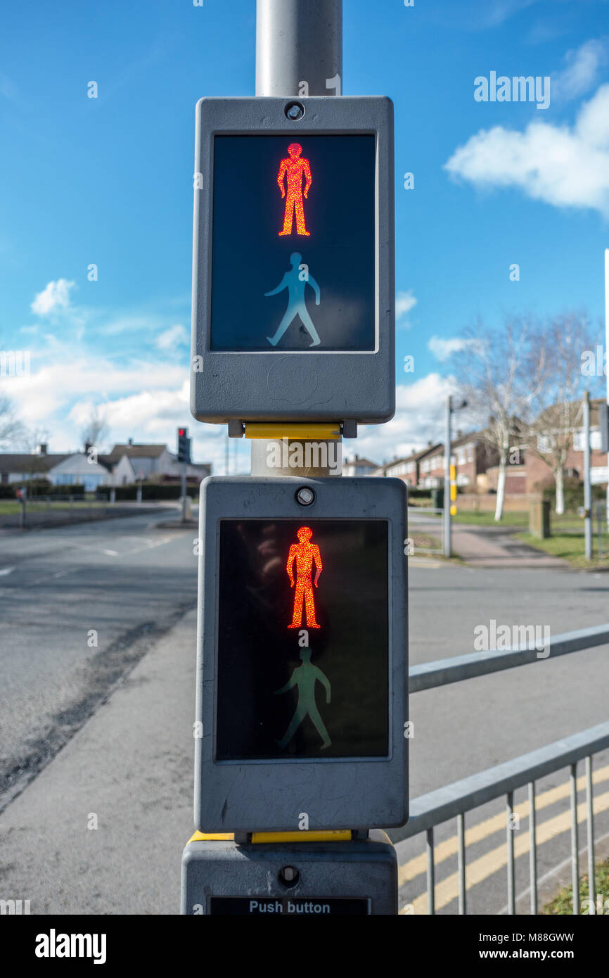 Pelican crossing red man hi-res stock photography and images - Alamy