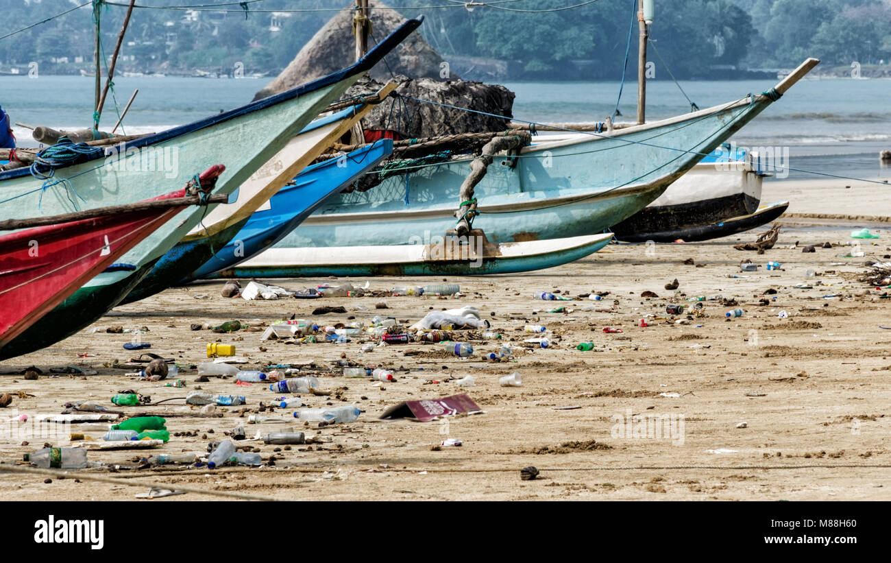 Pollution of river, sea, ocean water with garbage, waste, plastics ...