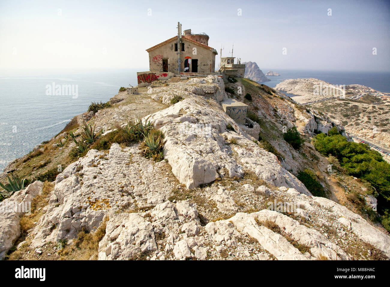 Semaphore of the Calanque de Callelongue, Marseille, France. The ...