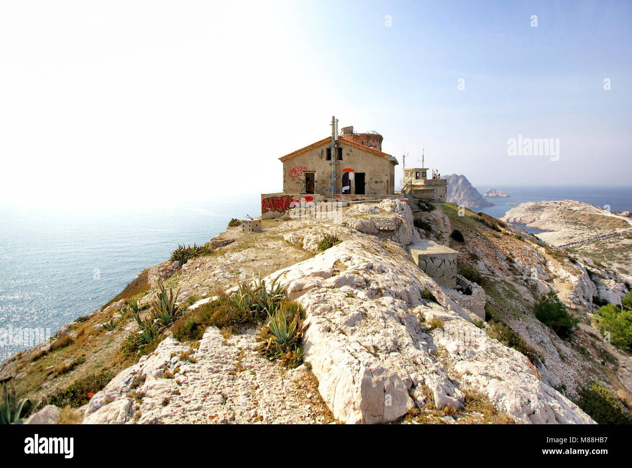 Semaphore of the Calanque de Callelongue, Marseille, France. The ...