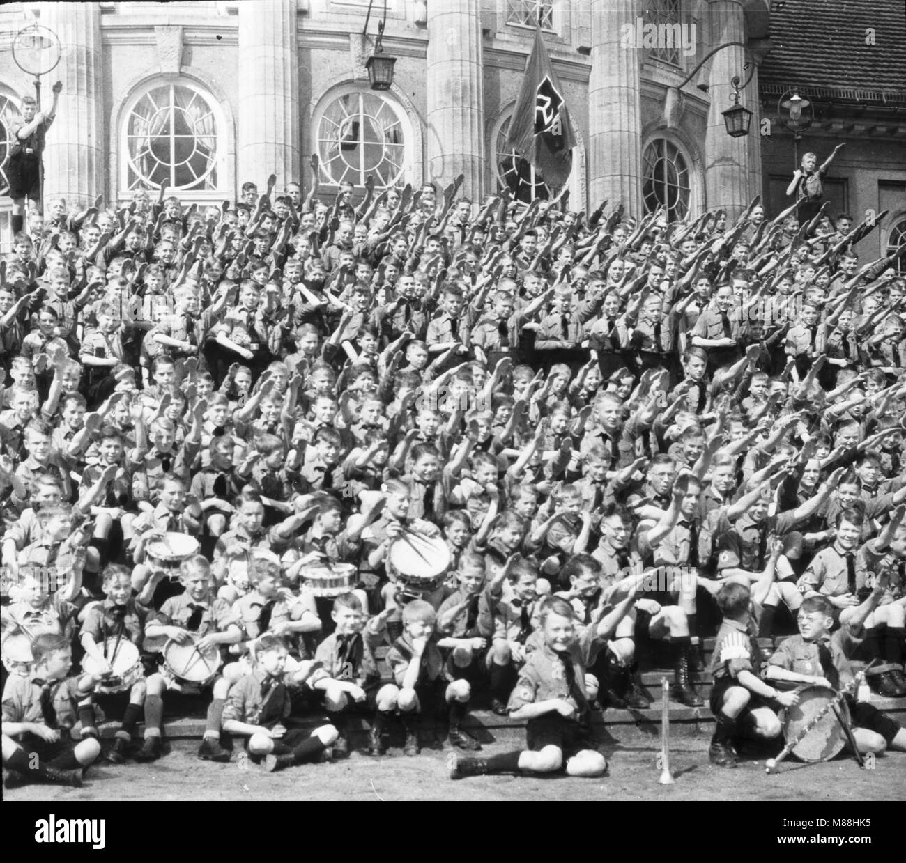 Hitler Youth Rally, Berlin, Germany, by Burton Holmes, 1938 Stock Photo ...
