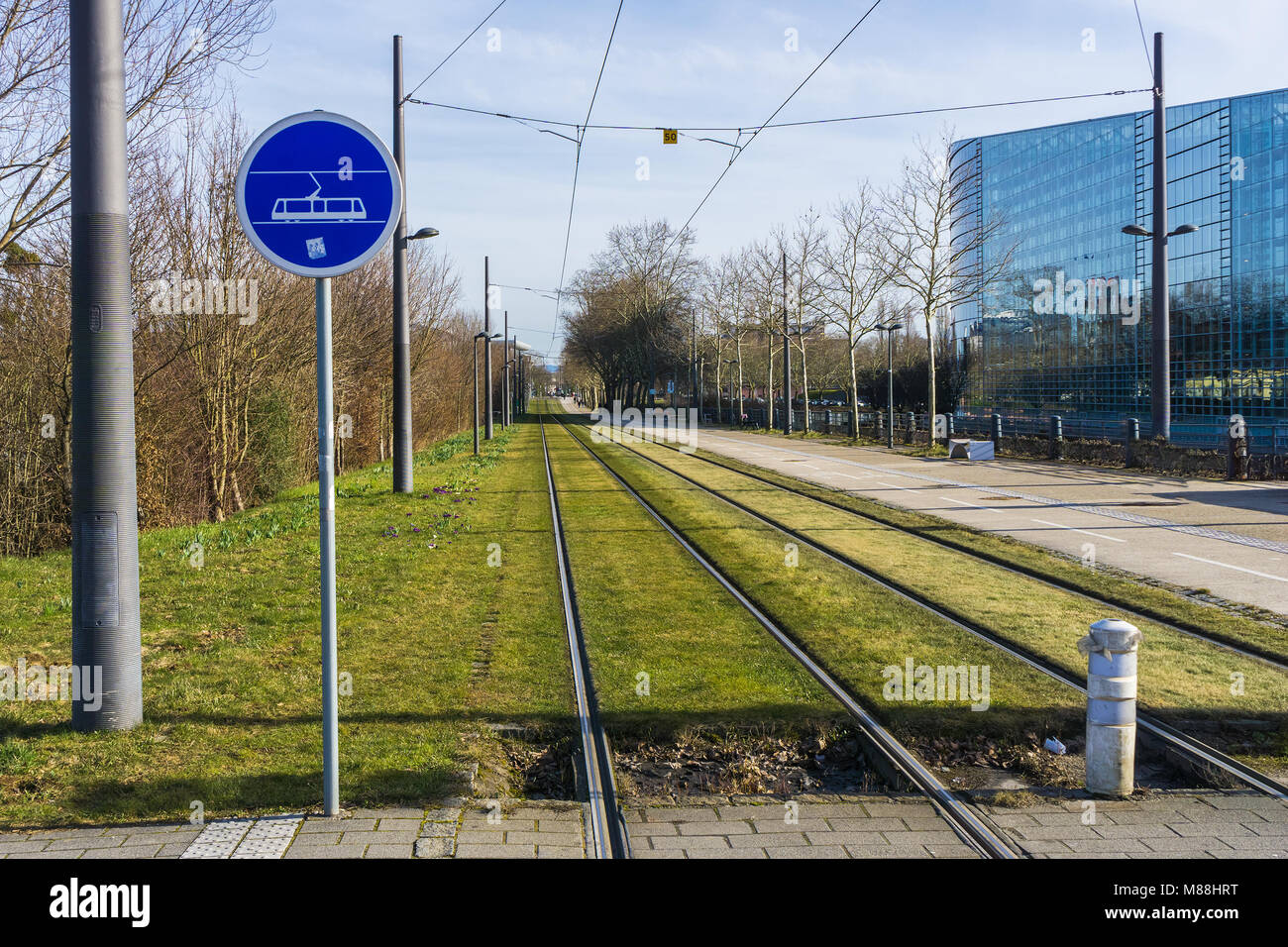 Blue railway railroad track icon hi-res stock photography and images ...