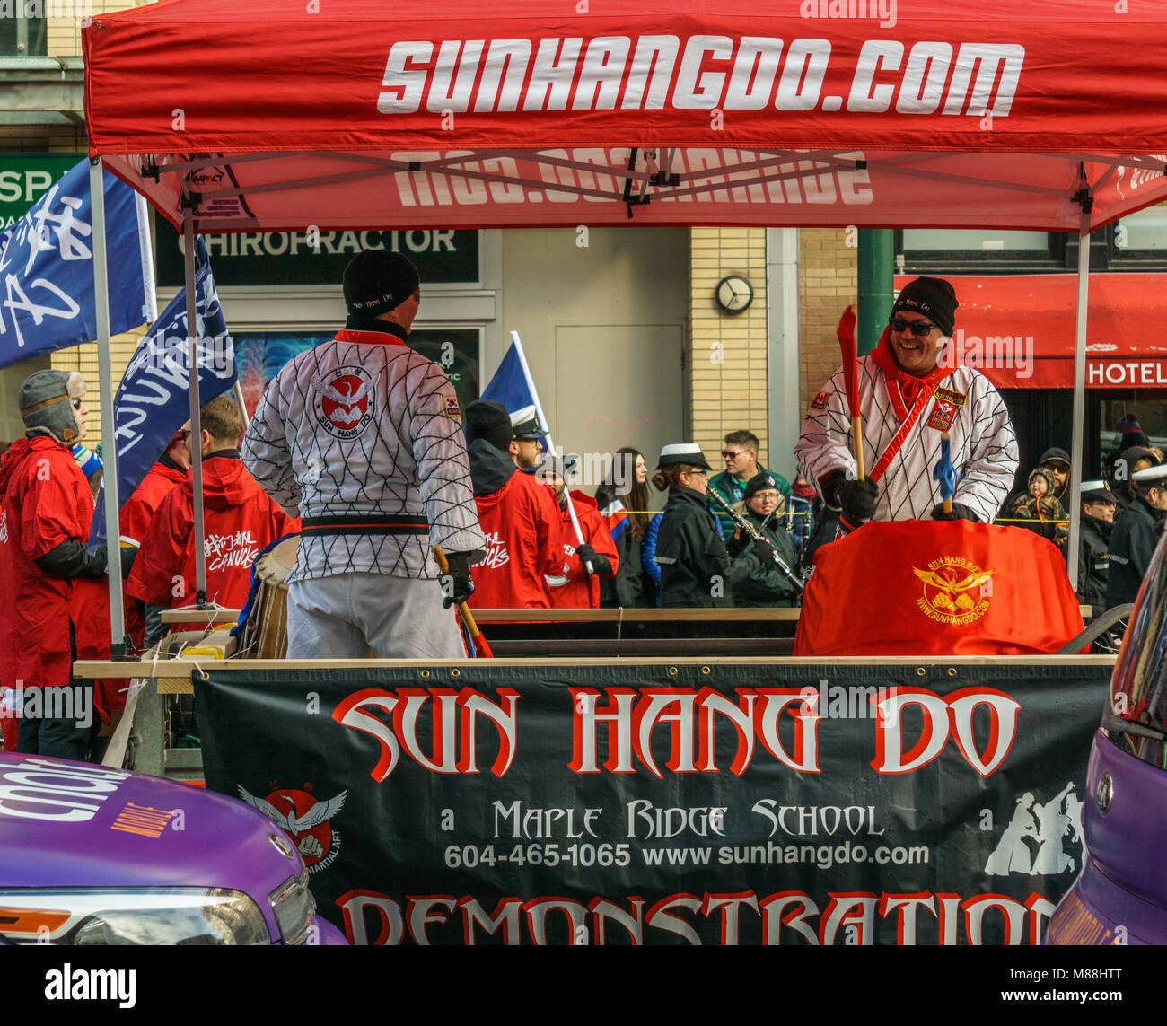 VANCOUVER, CANADA - February 18, 2018: SUn Hang Do school marching at ...