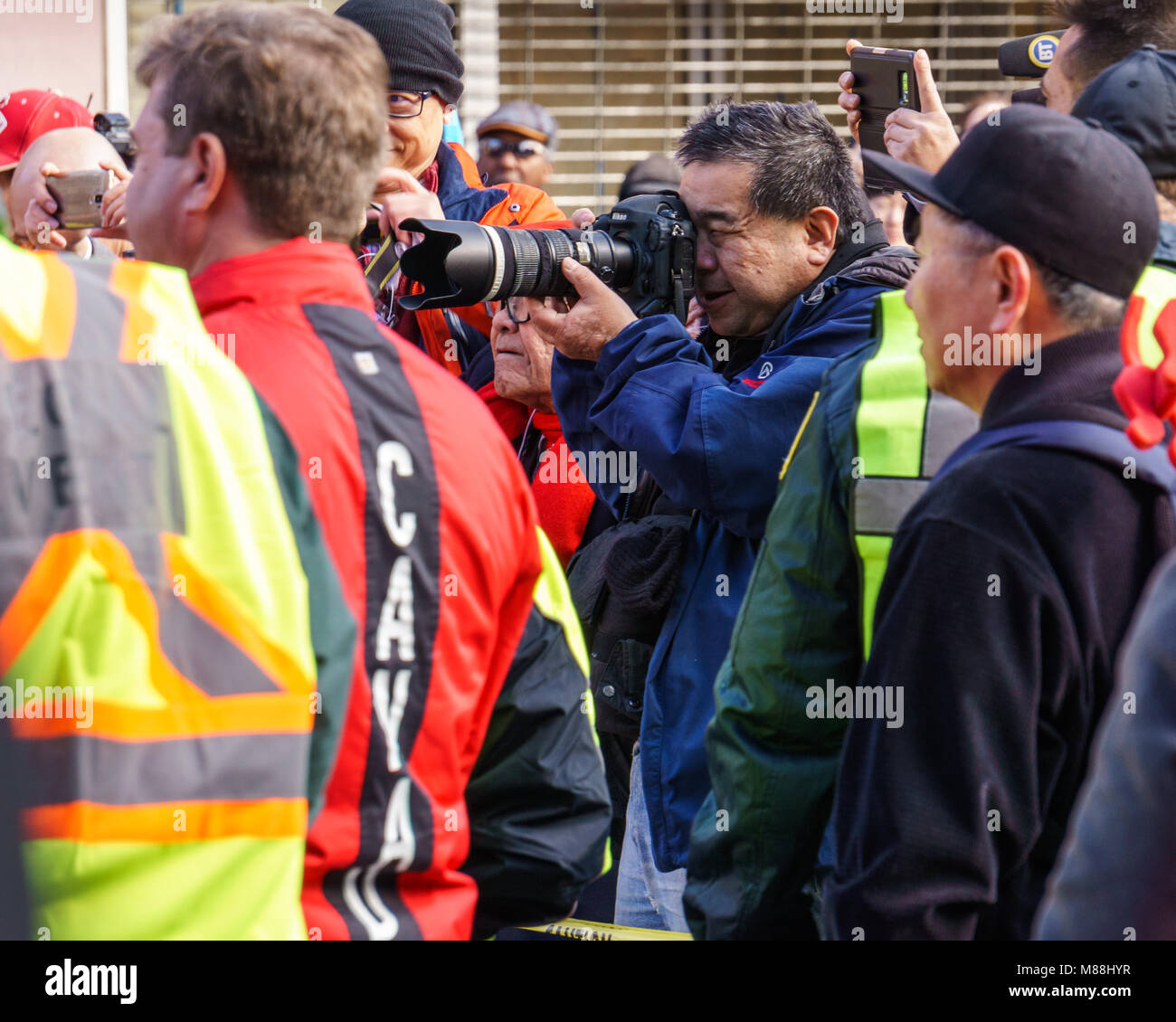 VANCOUVER, CANADA - February 18, 2018: Photographer at Chinese New Year ...