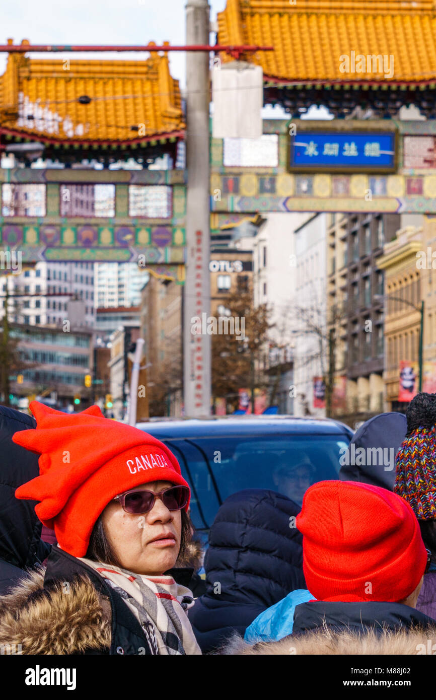 VANCOUVER, CANADA - February 18, 2018: People at Chinese New Year ...